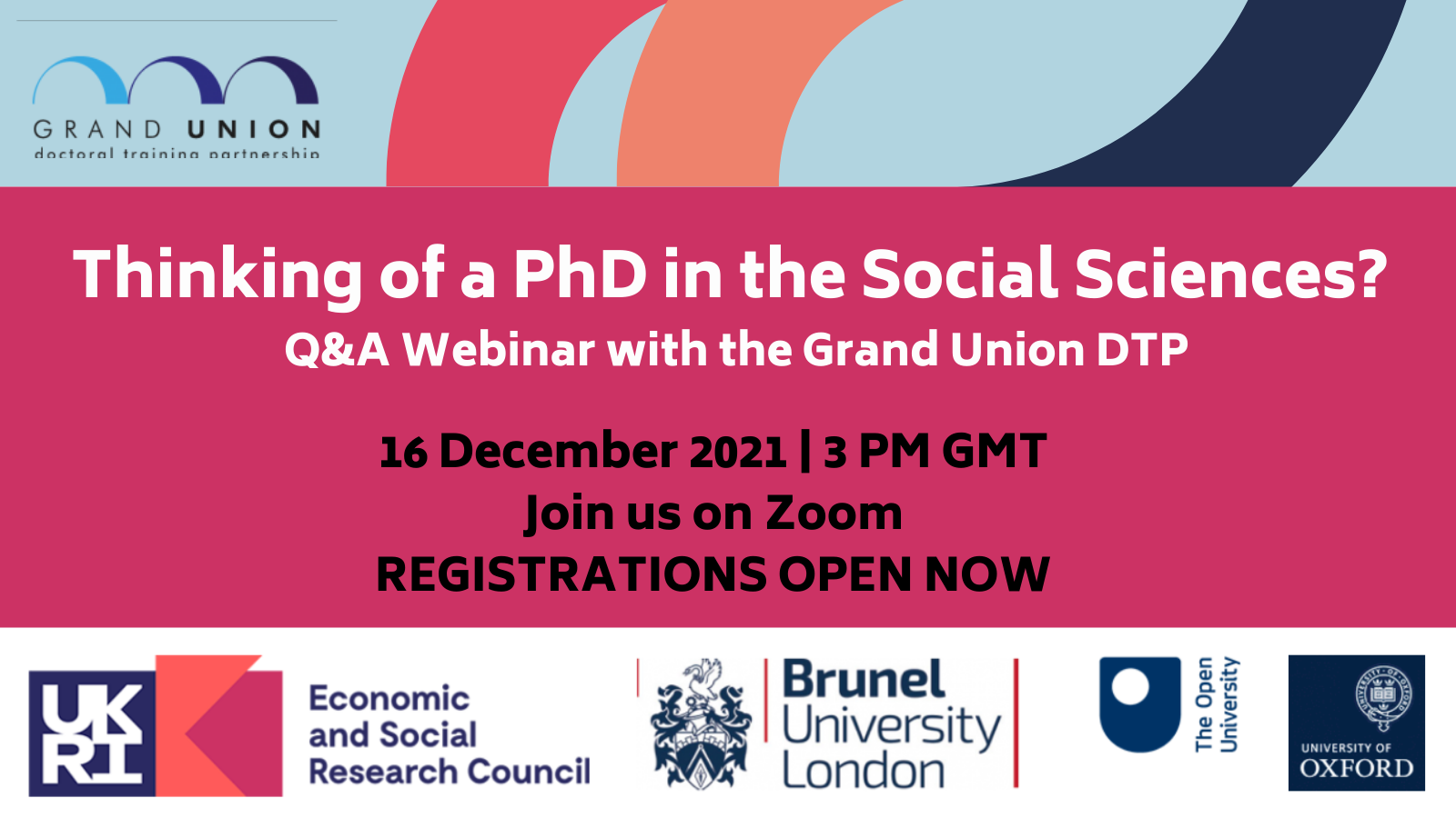 Grand Union Doctoral Training Partnership – webinar for prospective ... Grand Union Doctoral Training Partnership – webinar for prospective ...